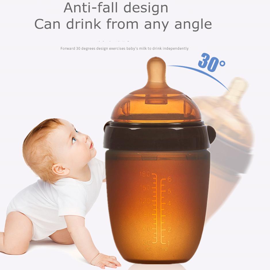 !!!Promotion Brown WIDE NECK Silicone Baby Milk bottle / Baby bottle ...
