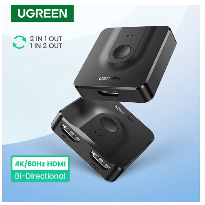 Ugreen bi-directional 4K HDMI Splitter 2 in 1 Switcher | Shopee Malaysia