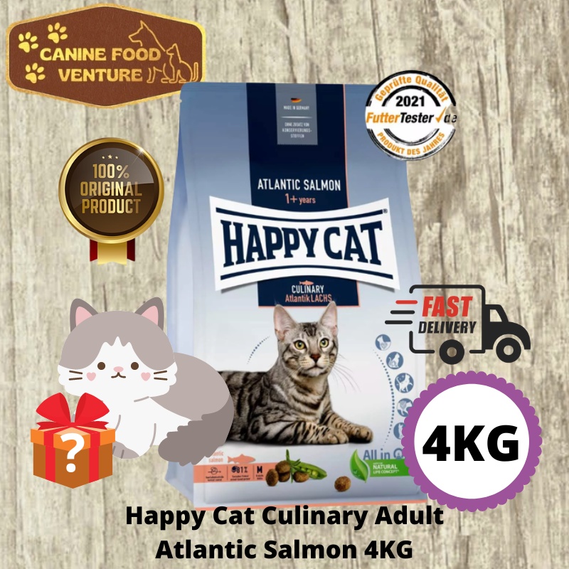 Happy Cat Culinary Adult Atlantic Salmon Makanan Kuching 4KG | Shopee ...