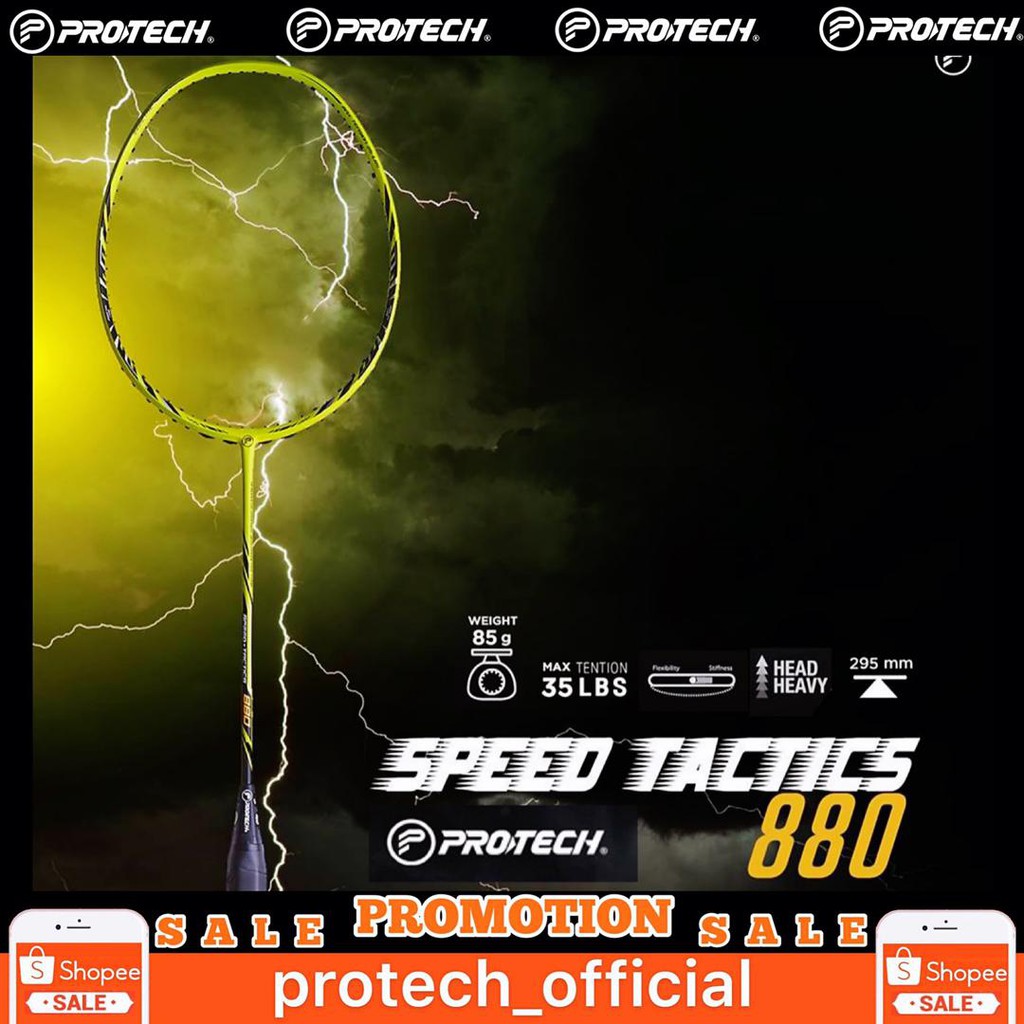 PROTECH SPEED-TACTICS 880 RACKET RACQUET (FREE GRIP + FREE STRING ...