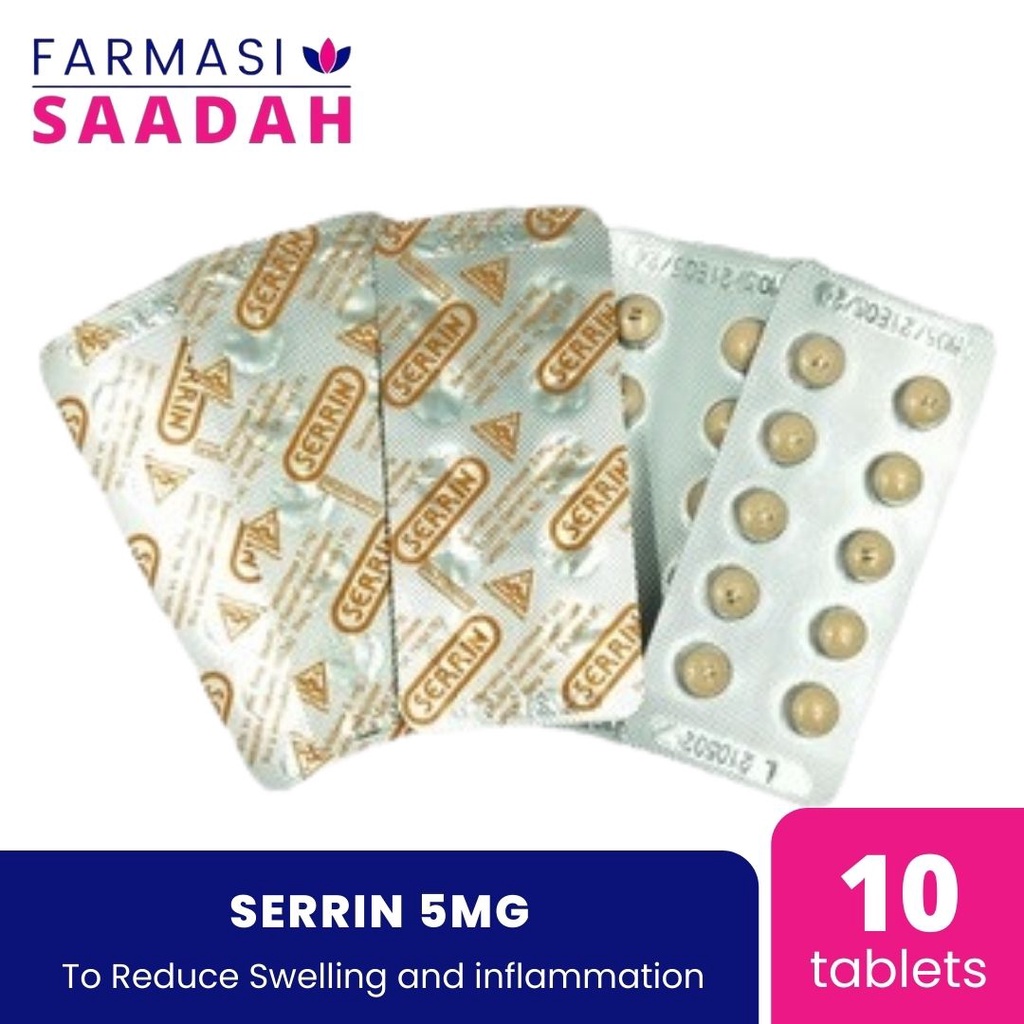 Pil bengkak / keradangan untuk gusi dan badan Serrin 5mg | Shopee Malaysia