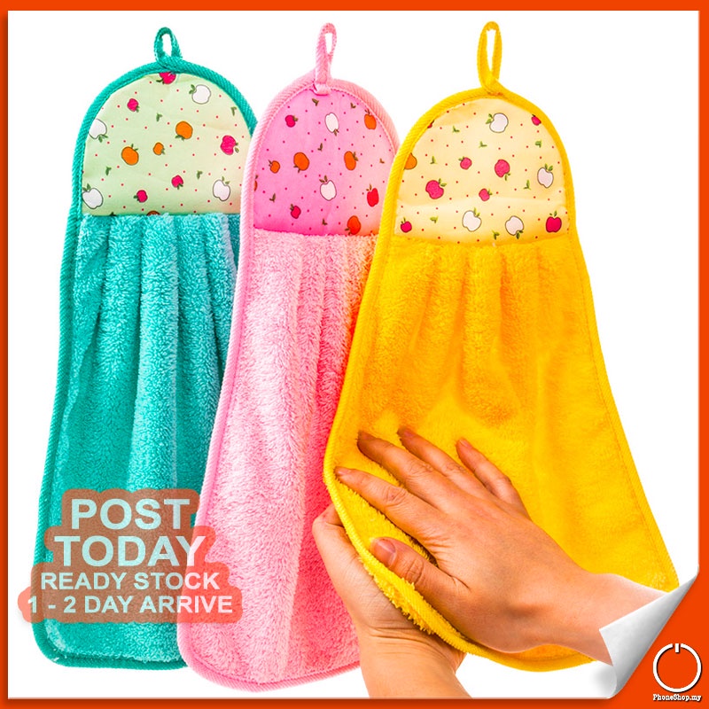 𝐌𝐈𝐂𝐑𝐎𝐅𝐈𝐁𝐄𝐑 Towel Coral Velvet Soft Hand Cloth Bathroom Supplies Water ...