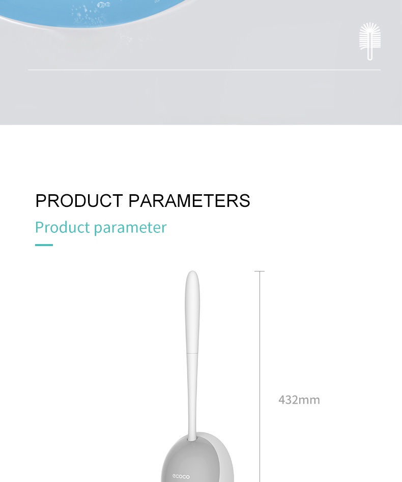 SR99. ECOCO Silicone Brush Head Toilet Brush Quick Drain Cleaning Tools ...