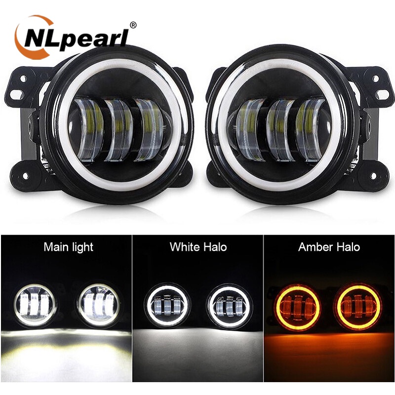 【High Quality】Nlpearl 2pcs 4inch 3.5inch LED Fog Lights 60W Amber ...