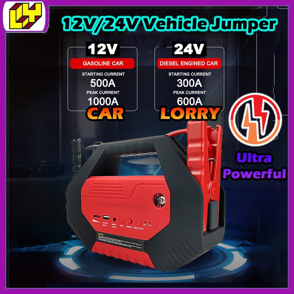 24V 12V Car Jumper 32000MAH Multi Function Jumper Truck Emergency ...