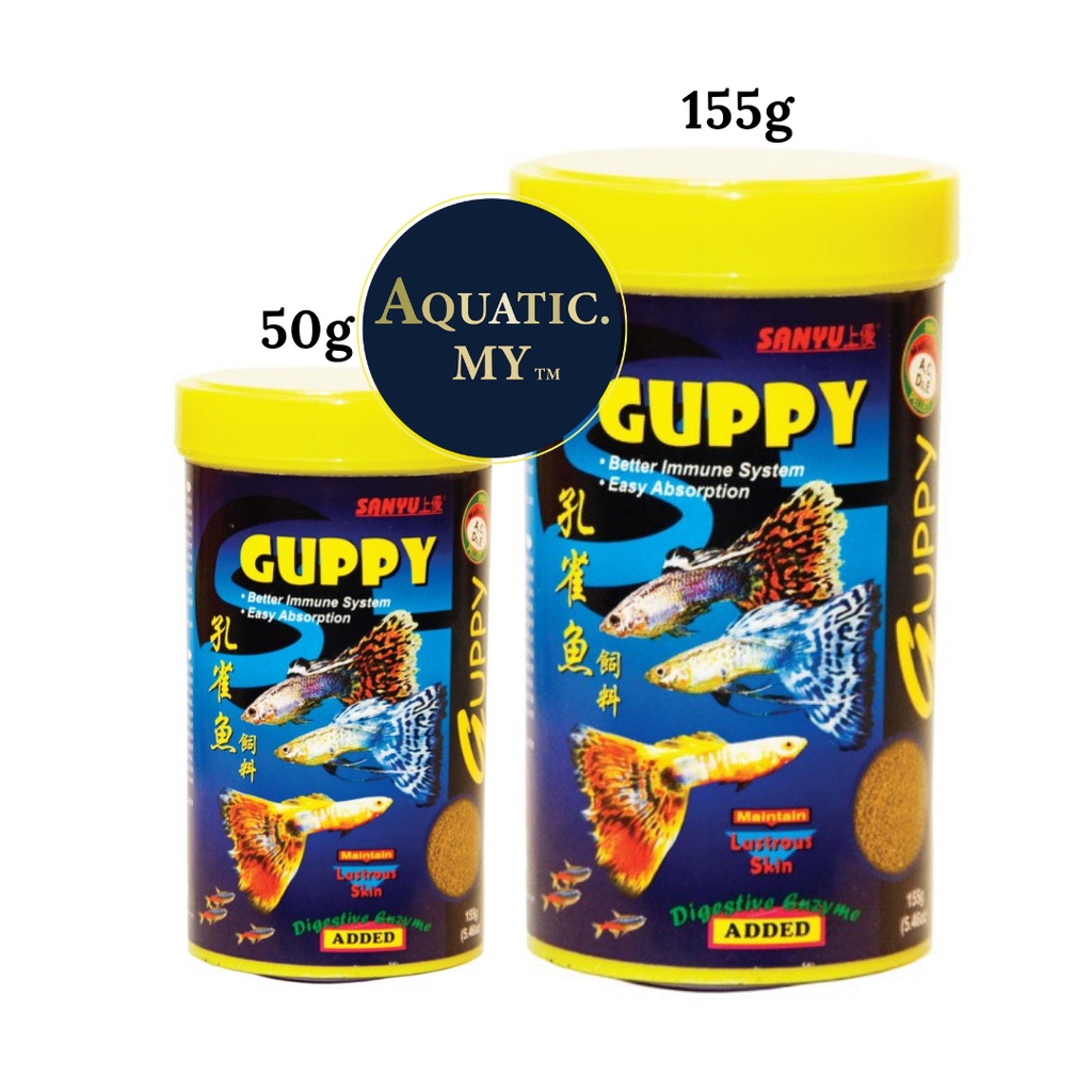 Sanyu Guppy (50g/155g) Mini Floating Pellets Fish Food/ Makanan Guppy ...