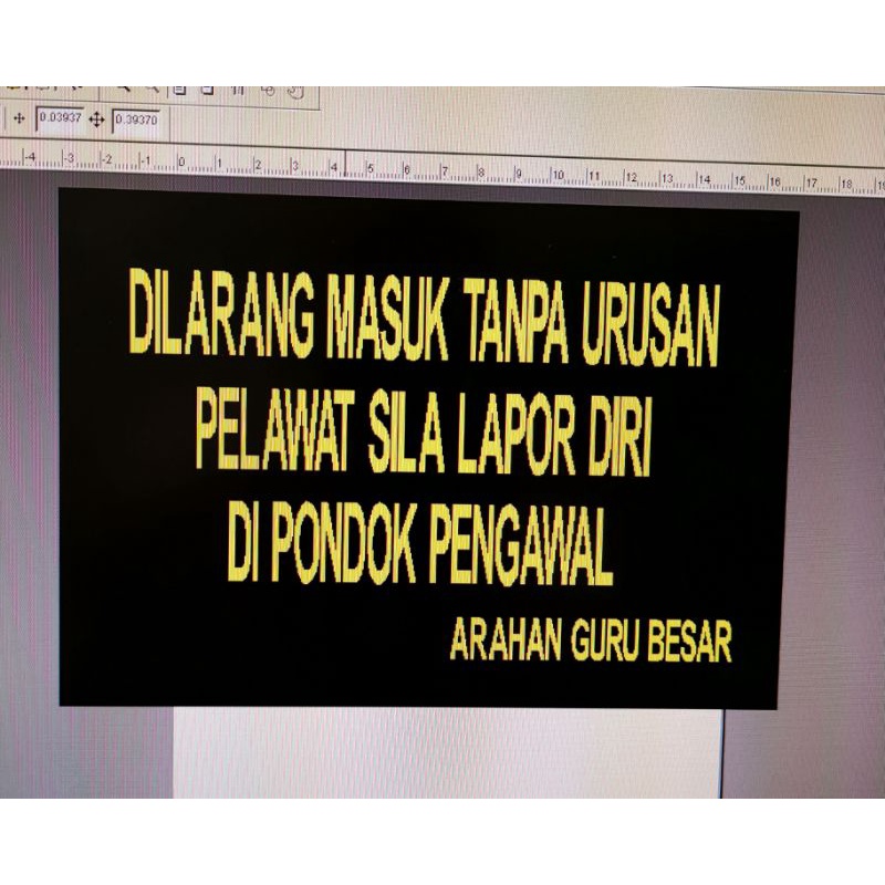 Signage/papan tanda acrylic board/polycarbonate multiple design/sizes ...