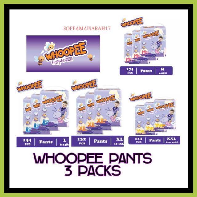 WHOOPEE PANTS (3 PACKS) | Shopee Malaysia
