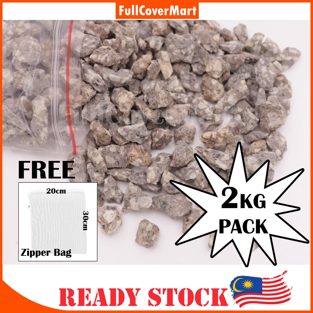 (STO18) Maifan Stone 2kg Pack with FILTER BAG for Aquarium Aquaponics ...