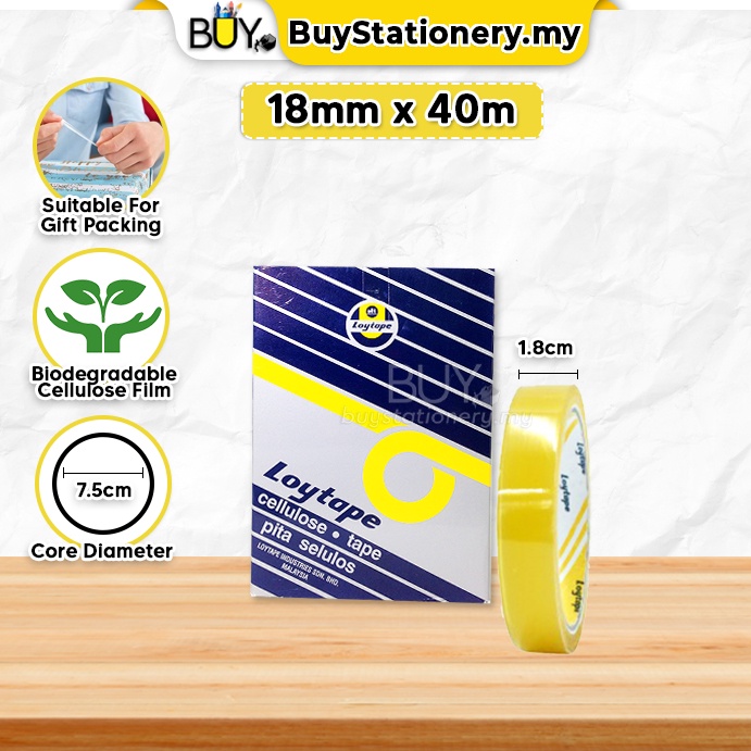 Loytape OPP Selotape Transparent Tape Pelekat Cellophane Tape 12/18 ...