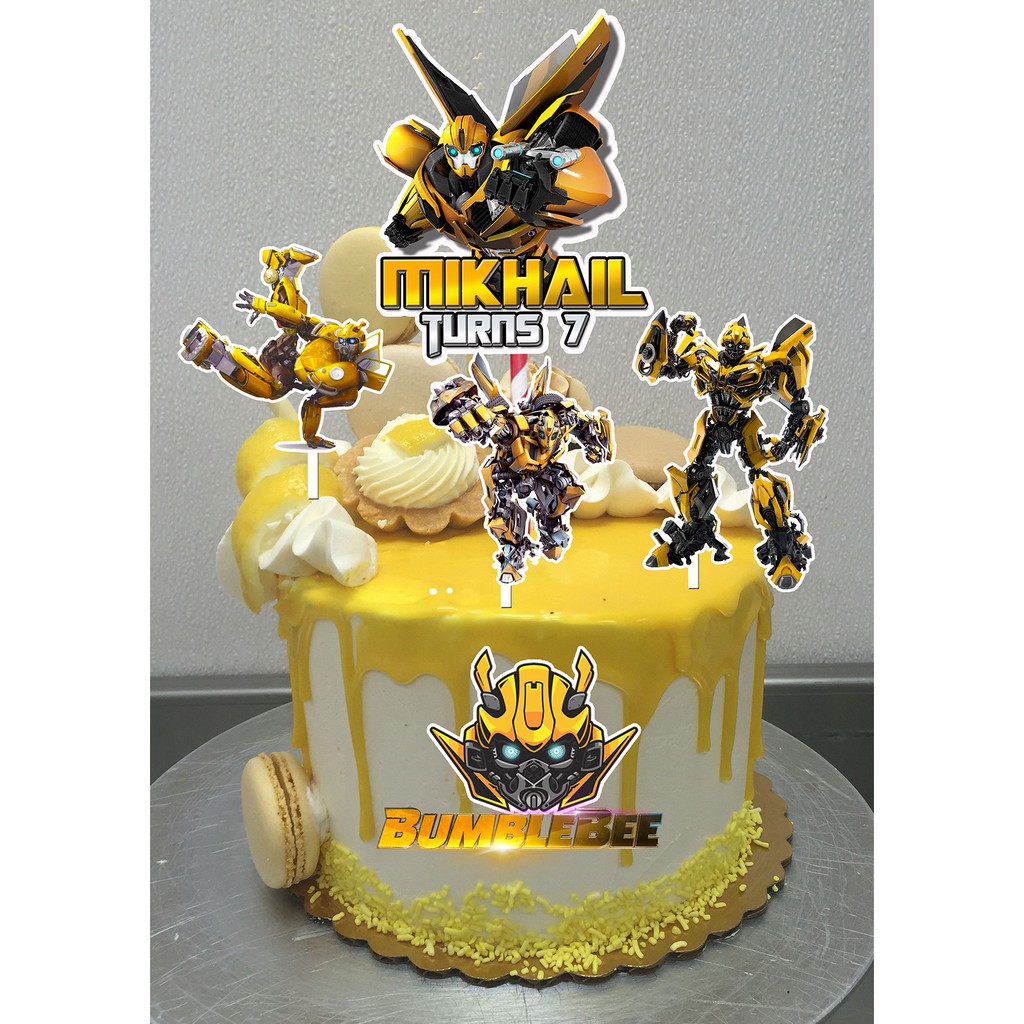 Bumblebee transformers cake topper (5pcs) | Shopee Malaysia