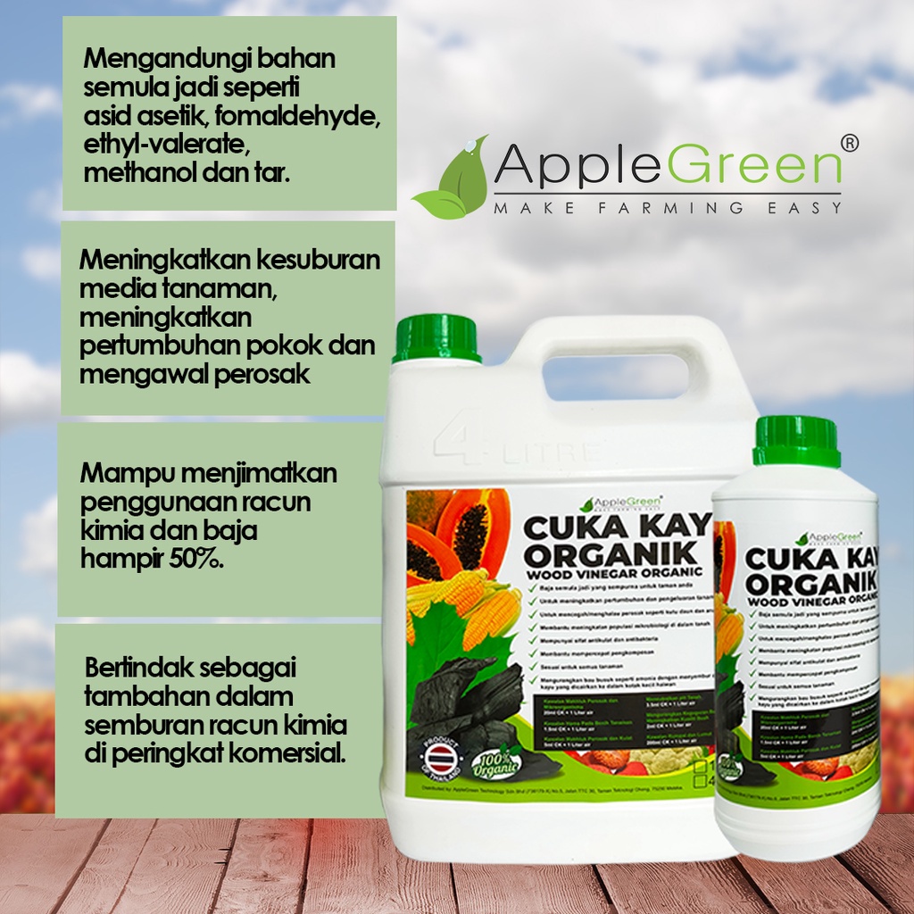 1 LITER 4 LITER 100% ORGANIK CUKA KAYU PURE ORGANIC WOOD VINEGAR ...