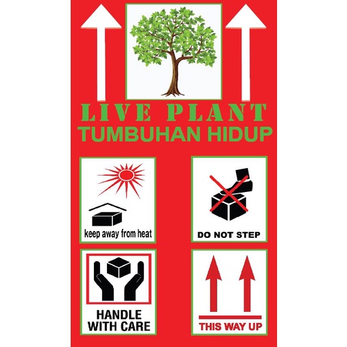 🔥 [BUY 10 + 1 ] 🔥READY STOCK🔥 STICKER FRAGILE POKOK 10 PCS /LIVE PLANT ...