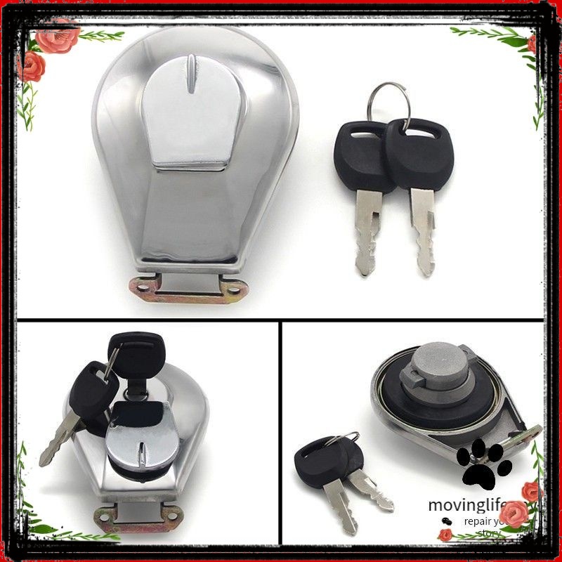 ready stock cod new Aluminium Fuel tank cap ignition switch electric ...