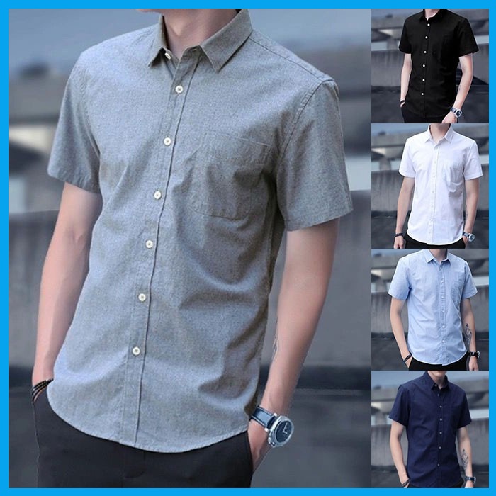 Ready Stock Kemeja Lelaki Cotton Baju Kemeja Lelaki Lengan Pendek Men ...