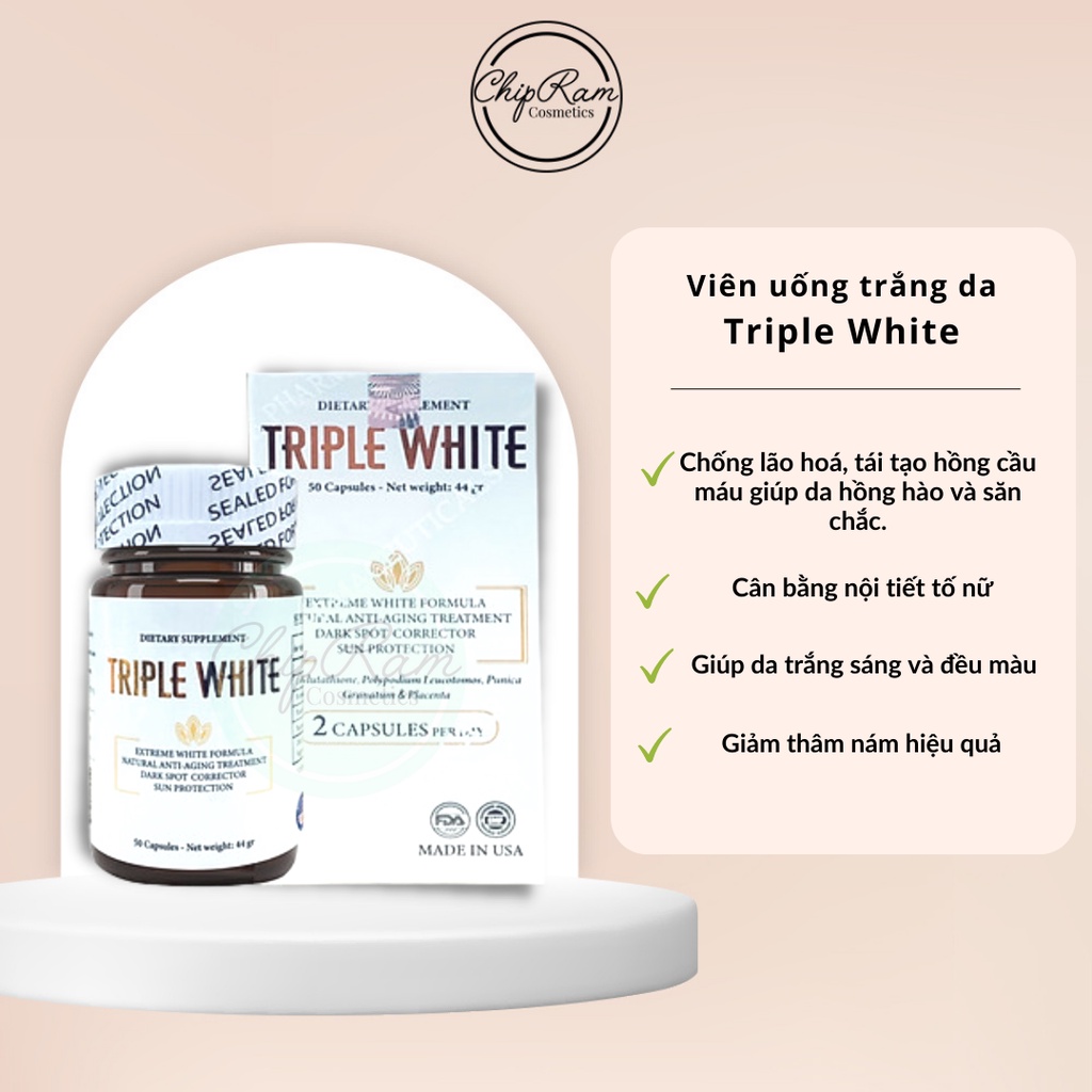 Triple White oral tablet Sunscreen whitening oral tablet (Genuine ...