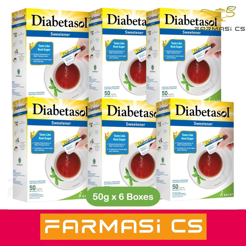 Diabetasol Sweetener 50 Sachets x 6 Boxes EXP:10/2025 [ artificial ...