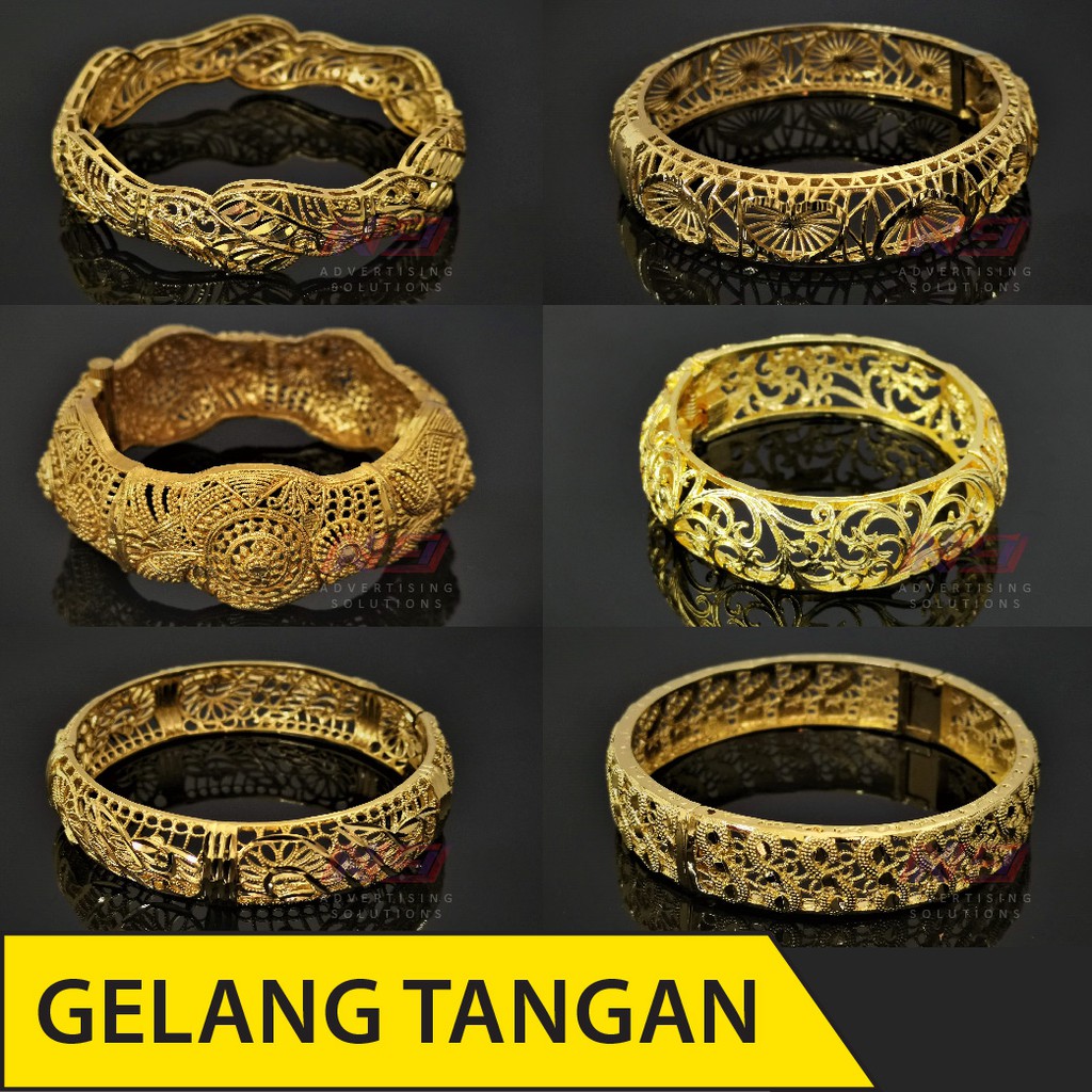 Gelang Tangan Salutan Emas Pengantin High Quality 24K Gold Plated ...
