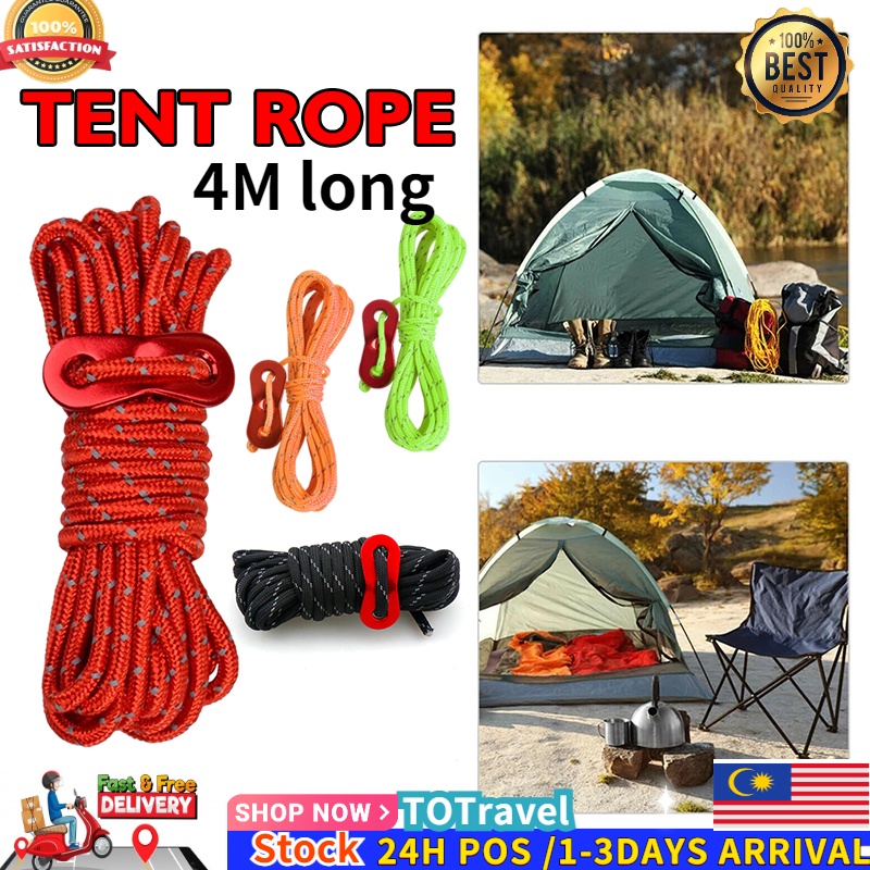 Magnetic Hook & 4M Camping Tent Rope Paracord Rope Flysheet Tarp Tent ...