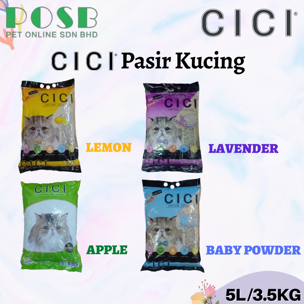 CICI Premium Pasir Kucing 5L / Cat Litter 5L / Pasir Kucing 5L (3kg) | Shopee Malaysia