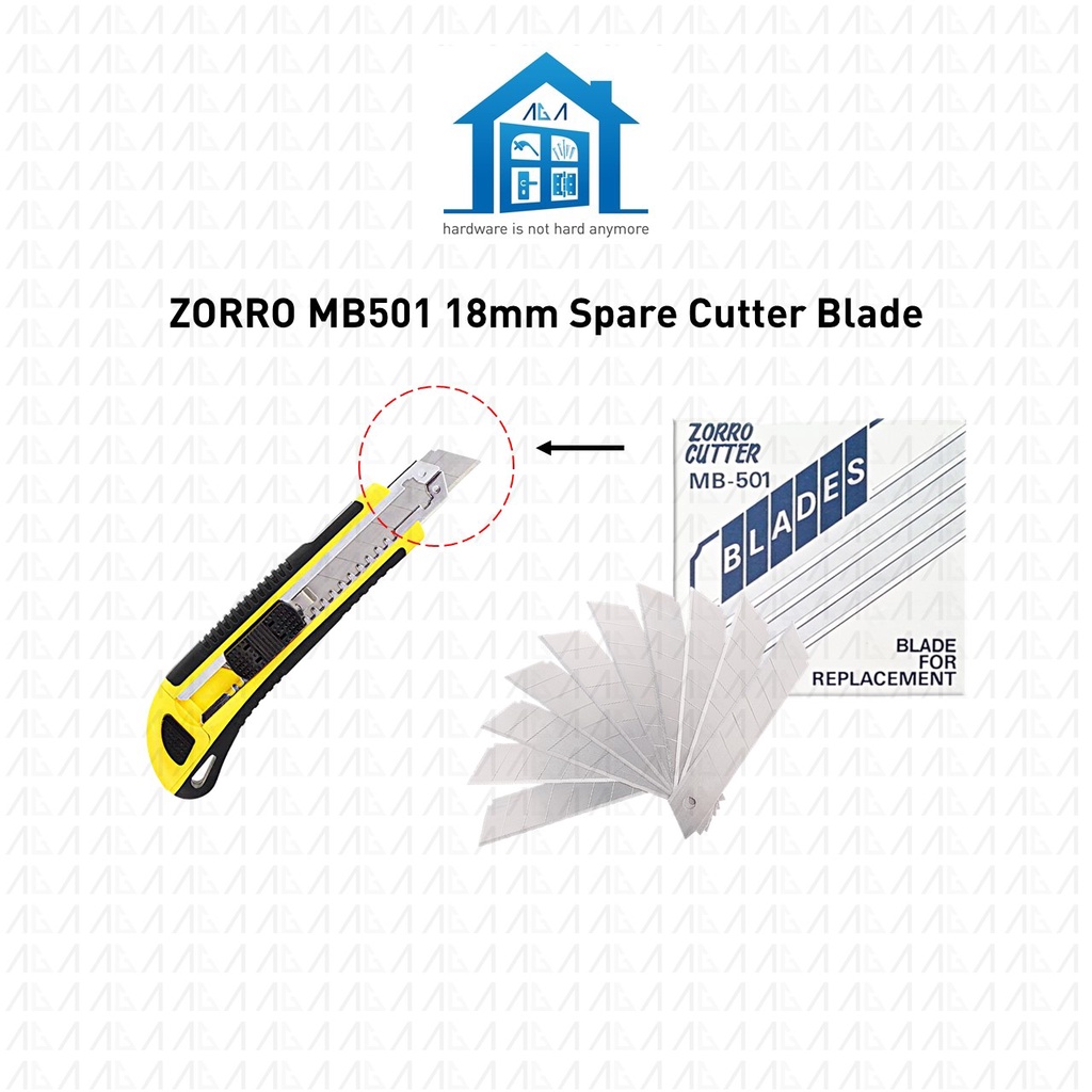 aga.alumglass ZORRO MB501 18mm Spare Cutter Blade (10pcs) | Shopee Malaysia