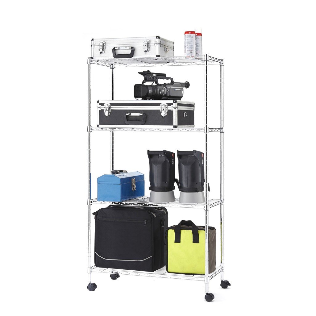 U-Need 4 Tier Mobile Chrome Rack ( With Wheels ) | Shopee Malaysia