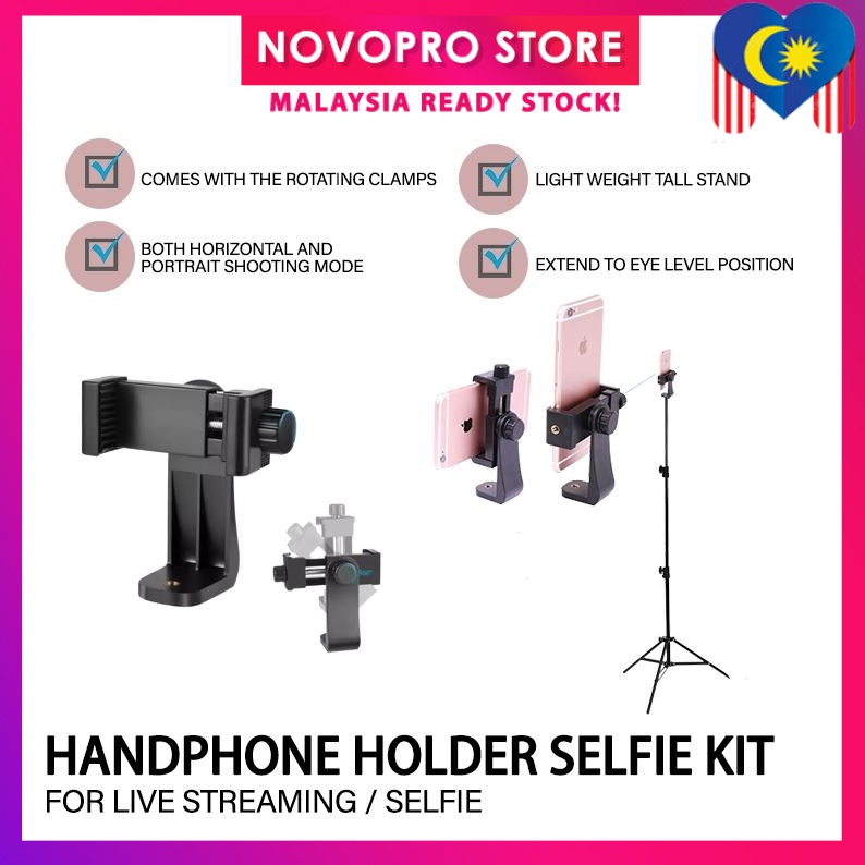 Handphone Holder Selfie Kit for live streaming / selfie | Shopee Malaysia