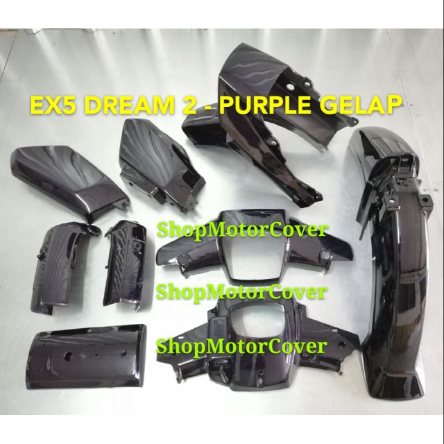 HONDA EX5 DREAM-2 BODY COVER SET MARIANA MP PURPLE GELAP ( HLD ) MADE ...