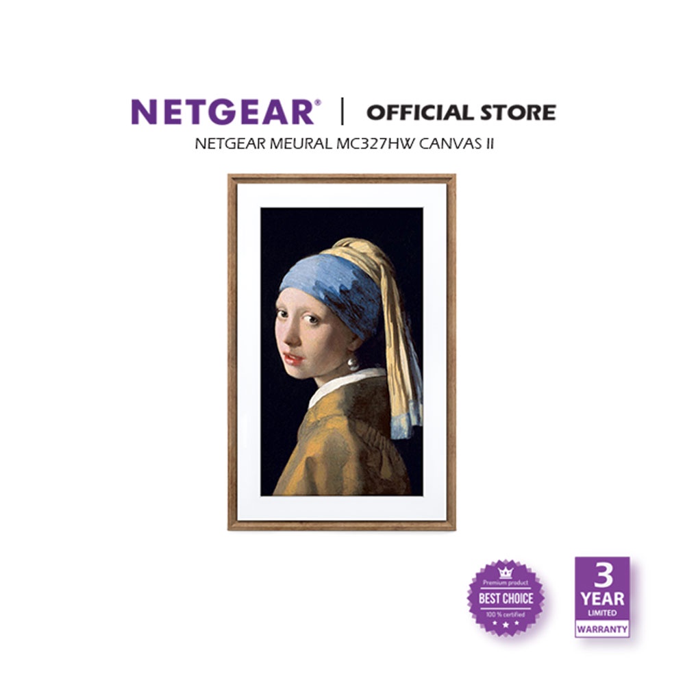 NETGEAR Meural Canvas II 27inch Walnut Winslow the Smart Art Frame with ...