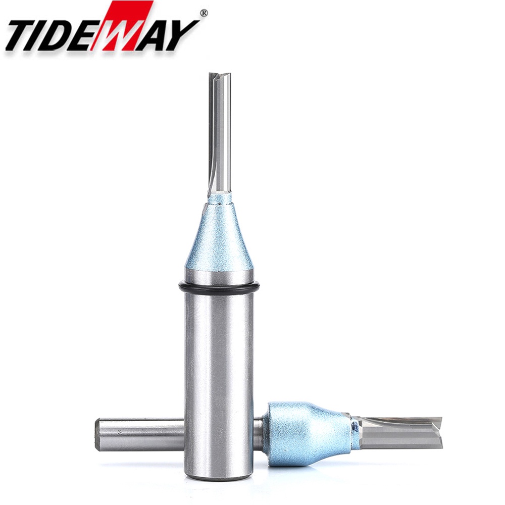 Tideway 1/2 Shank TCT Straight Router Bits 2 Flutes Milling Cutter ...
