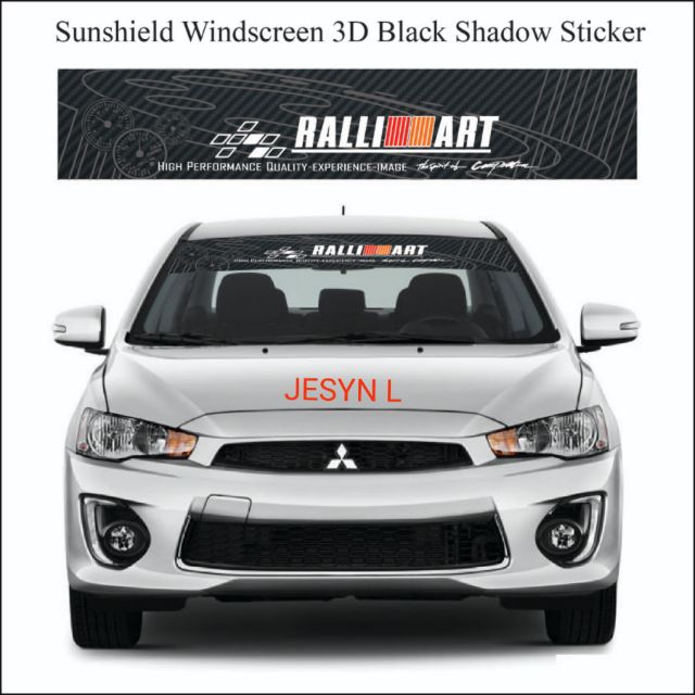 SUNSHIELD WINDSCREEN 3D BLACK SHADOW STICKER - RALLI ART | Shopee Malaysia