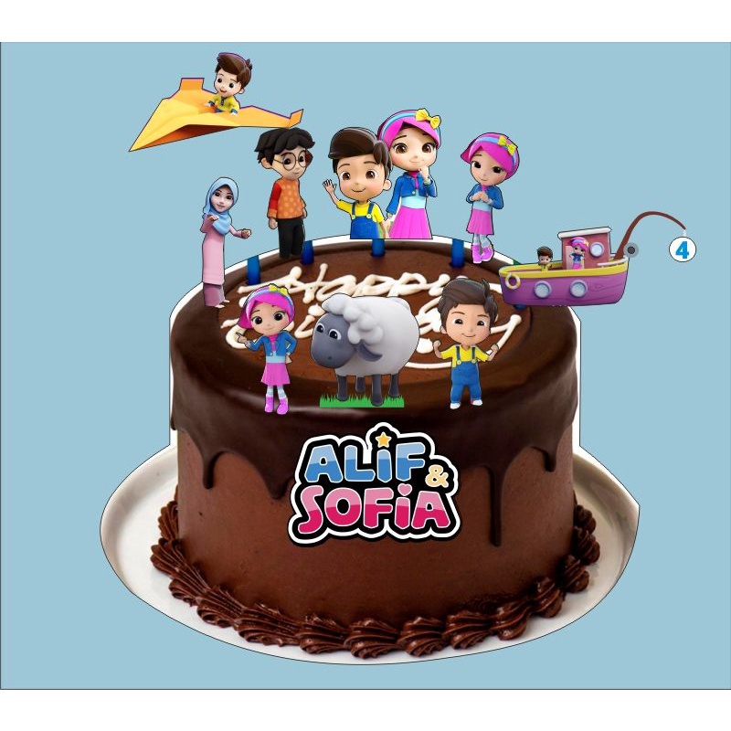 alif and Sofia , alif & Sofia, alifsofia cake topper (1set) | Shopee ...