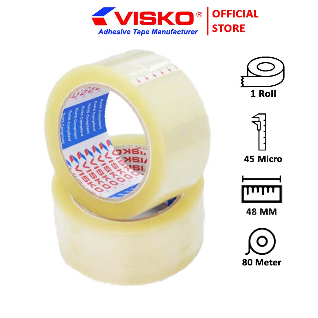 Visko Clear Opp Transparent Packaging Tape (48mm x 80m) | Shopee Malaysia