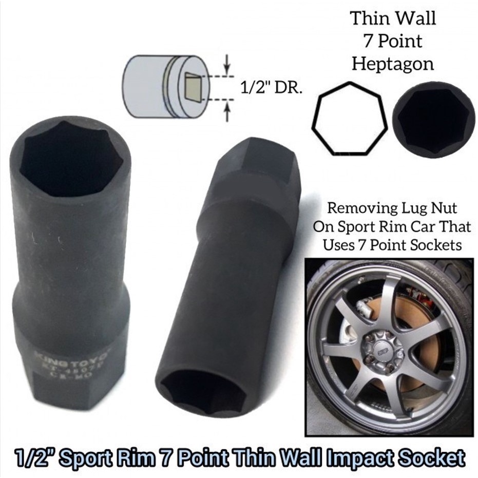 1/2" Heptagon 7 Point Impact Tyre Socket | Shopee Malaysia
