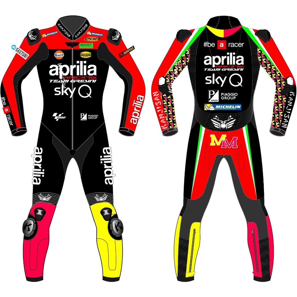 Aprilia Motogp Race Suit Cowhide Leather Best Suit For Riding | Shopee ...