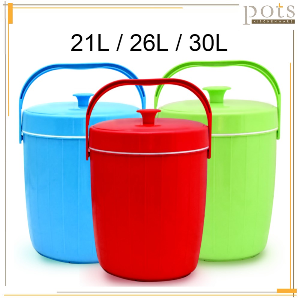 FREE LADLE Global Eagle Thermos Rice Ice Bucket with Lid Handle Termos Bekas Nasi Ais Air ...