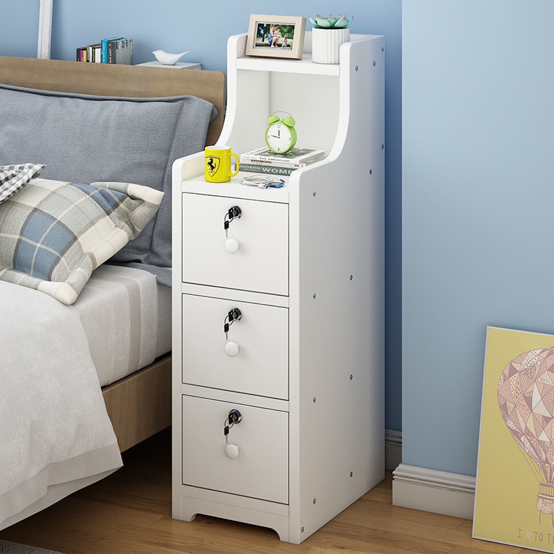 Bedside Mini Cabinet with Lock ☀ Kabinet Almari Meja Sisi Katil Kecil ...