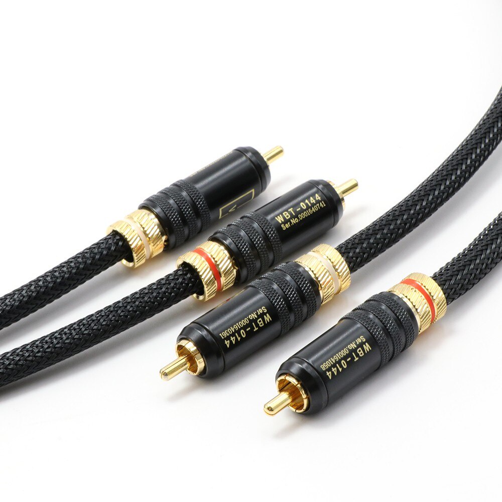 New Pair Hifi audio 5N OFC RCA Audio interconnct cable hi-end RCA to ...