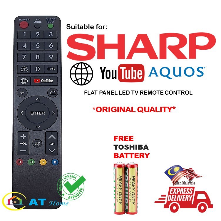 Sharp Aquos IR-289 Flat Panel Smart TV Replacement Remote Control With ...