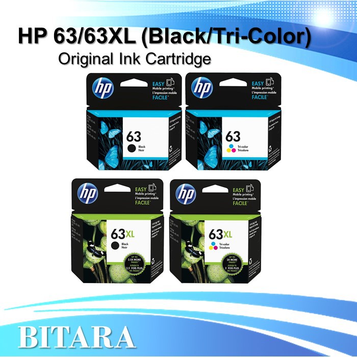 HP 63/63XL Black / Tri-Color Original Ink Advantage Cartridge | Shopee ...