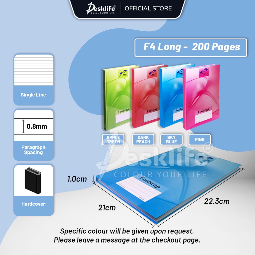 Desklife Dot Down F4 F5 Hard Cover Logbook Buku Log Foolscap Book ...