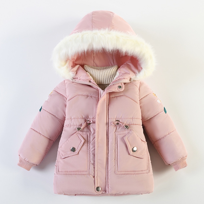 4-6 Years Autumn Winter Girls Jacket Keep Warm Fur Collar Cute Princess ...