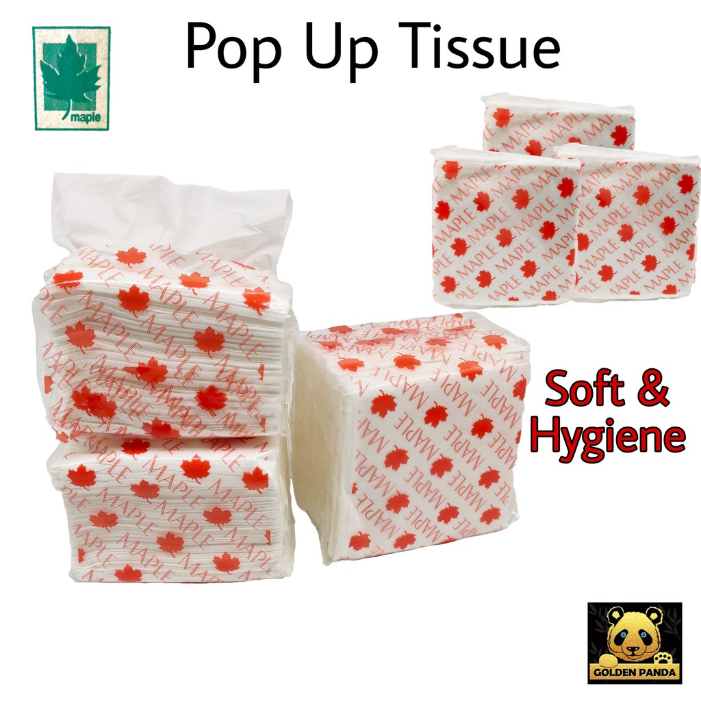 Maple Pop Up Tissue Pulp Paper 250’s 1Ply/ Tisu mulut tisu pocket ...