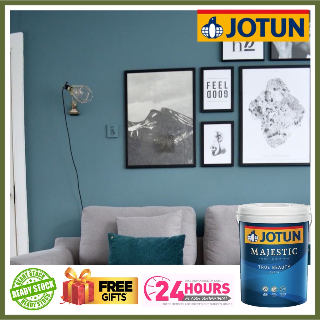 JOTUN 5L 6084 SEA EMERALD Majestic Sheen Easy Clean Matt Cat Dinding ...