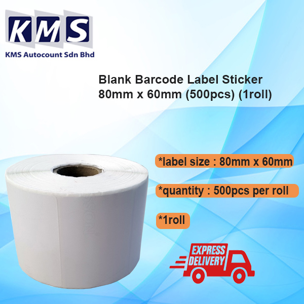 Blank Barcode Label Sticker 80mm x 60mm (500pcs) (1roll) | Shopee Malaysia