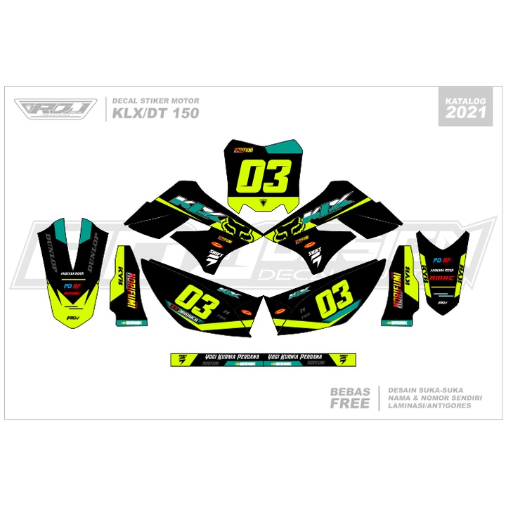 HITAM Decal STICKER KLX 150 S (003) STICKER DECAL DTRACKER 150 LAMA ...