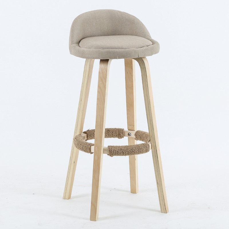 High chair stool wooden chair furniture simple solid wood bar stool bar ...