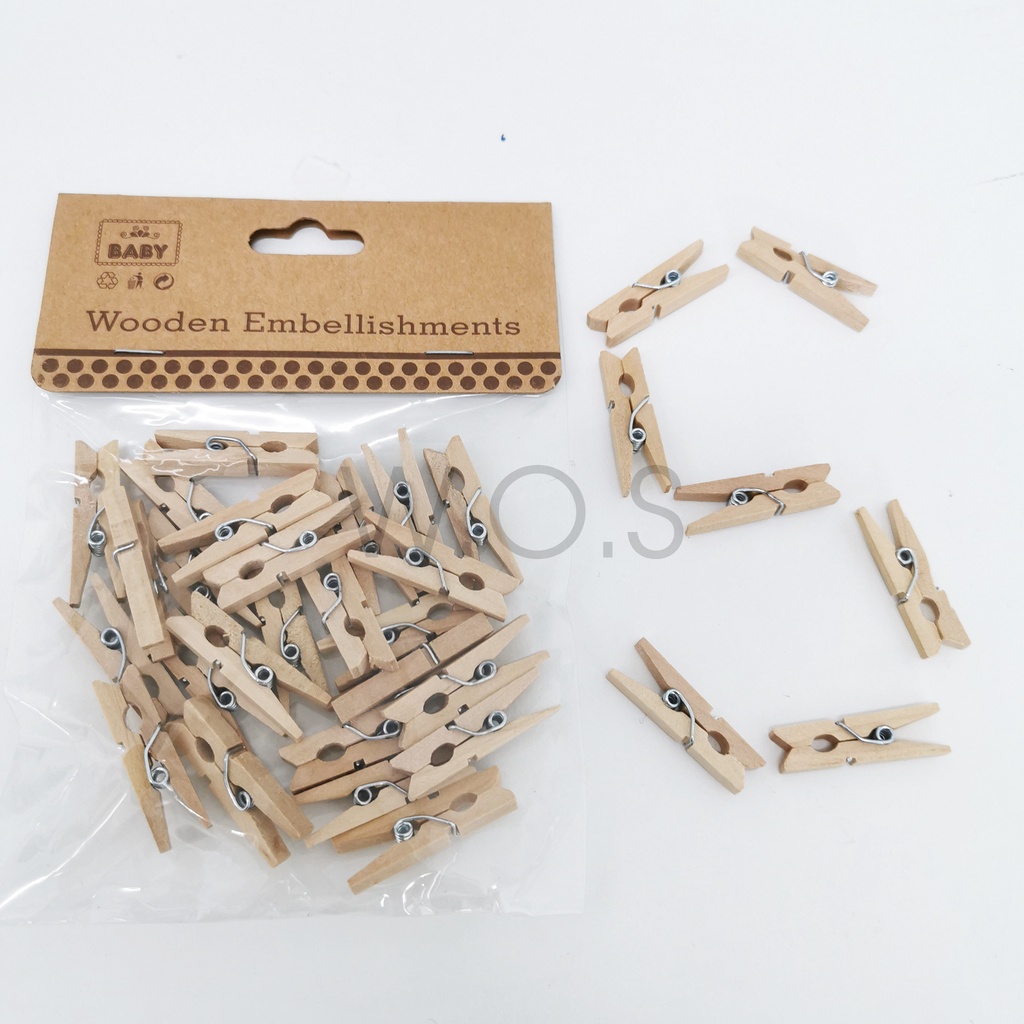 [Ready Stock](3cm /3.5cm)(25pcs)Mini Wooden Clip/ Phot Clips, Card ...