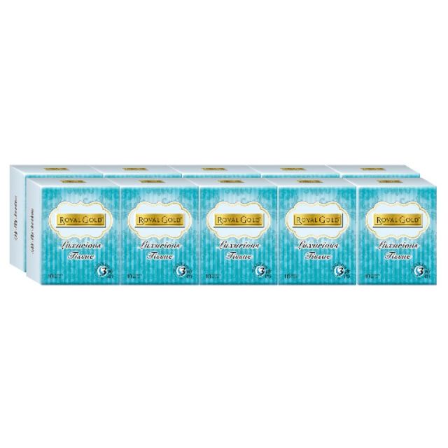 ROYAL GOLD Luxurious Interleaf tissue 3 ply (10 sheet x 10 small bag ...