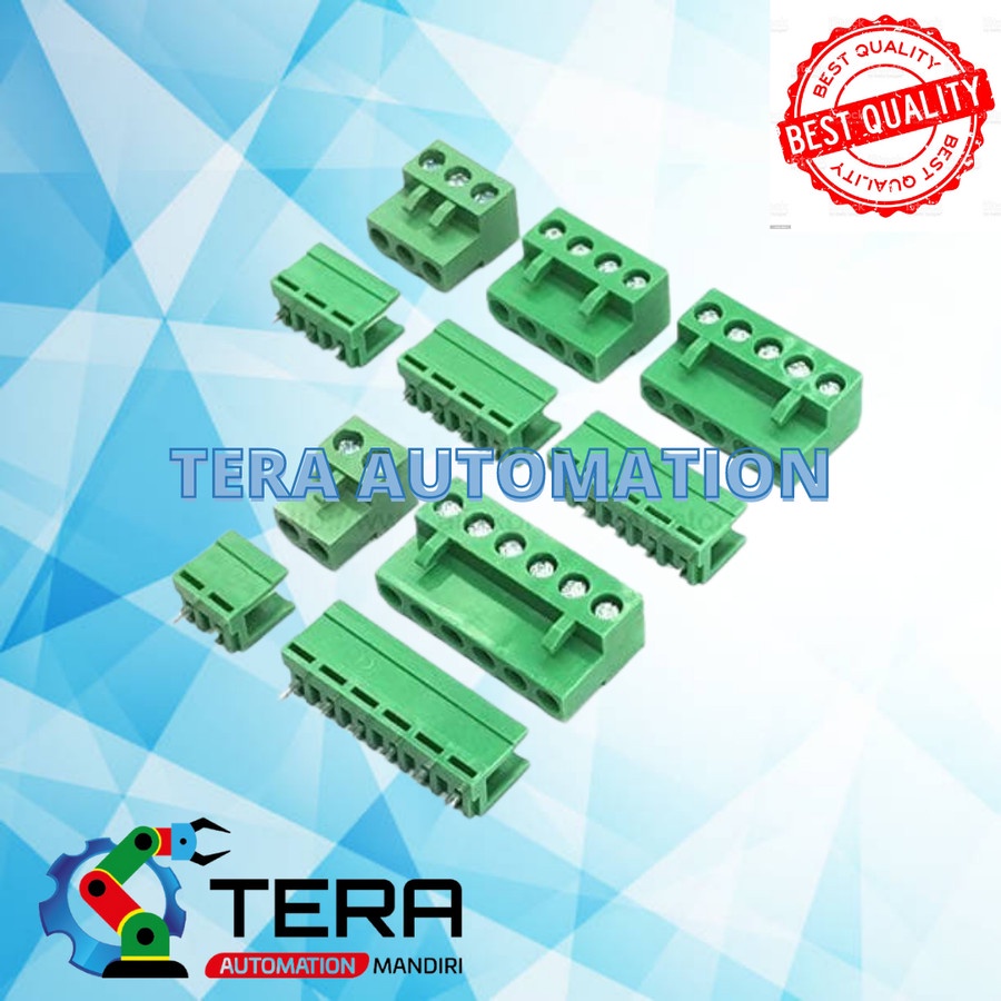 Terminal Block Konektor Plugable 5.08 mm 5 pin Screw Hijau 5p Lurus ...